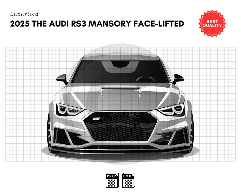 Vector Illustrations Set of 2025 the Audi RS3 Mansory Face-lifted 15 ...
