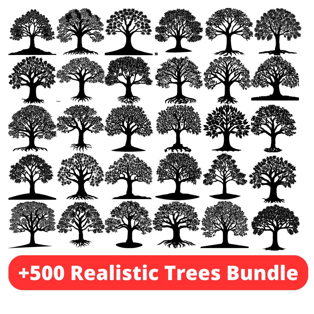 Massive Trees Bundle Cut Files for Cricut Svg, Bundle, Tree Clipart ...