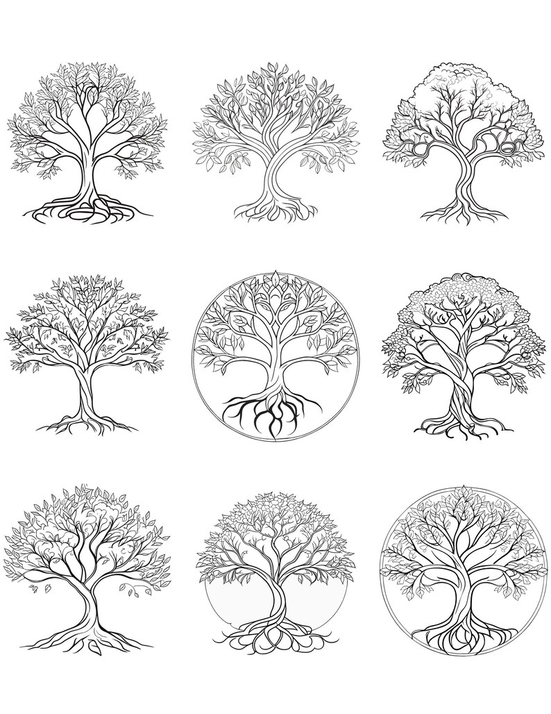 100 TREE SILHOUETTE SVG Bundle Tree Cut Files for Cricut - Etsy