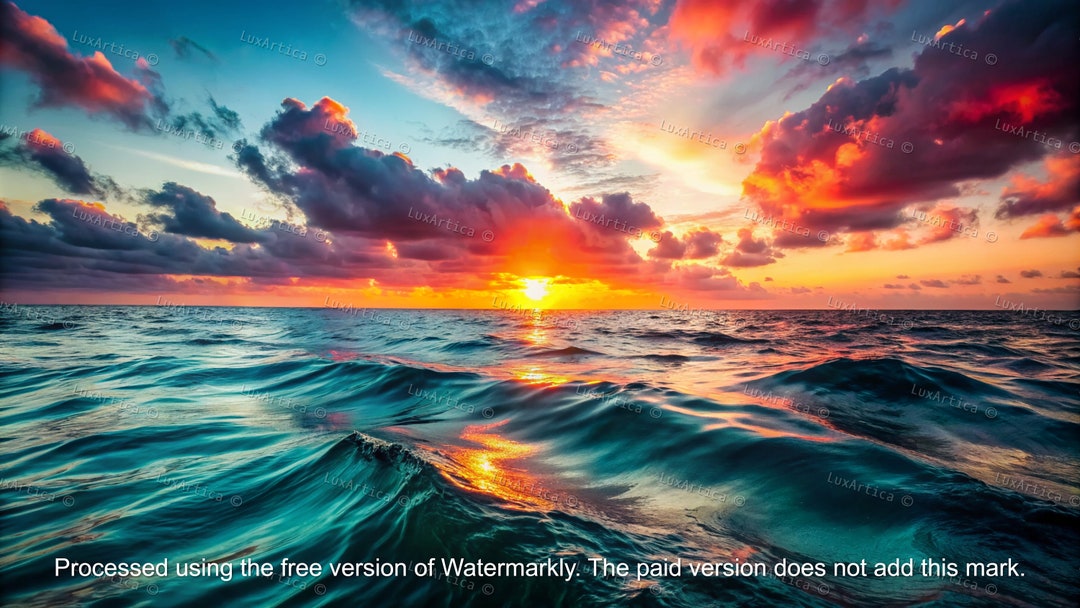 Set of 4 Tranquil Ocean TV Frame Artworks 4K High-resolution, 45 to 105 ...