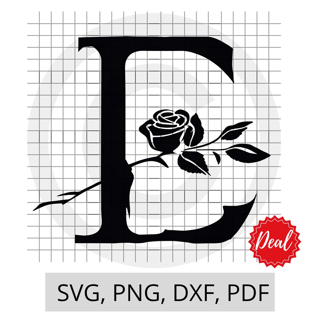 Rose Alphabet Vector Clipart Svg, Png, Dxf, Pdf Printable Letters and ...