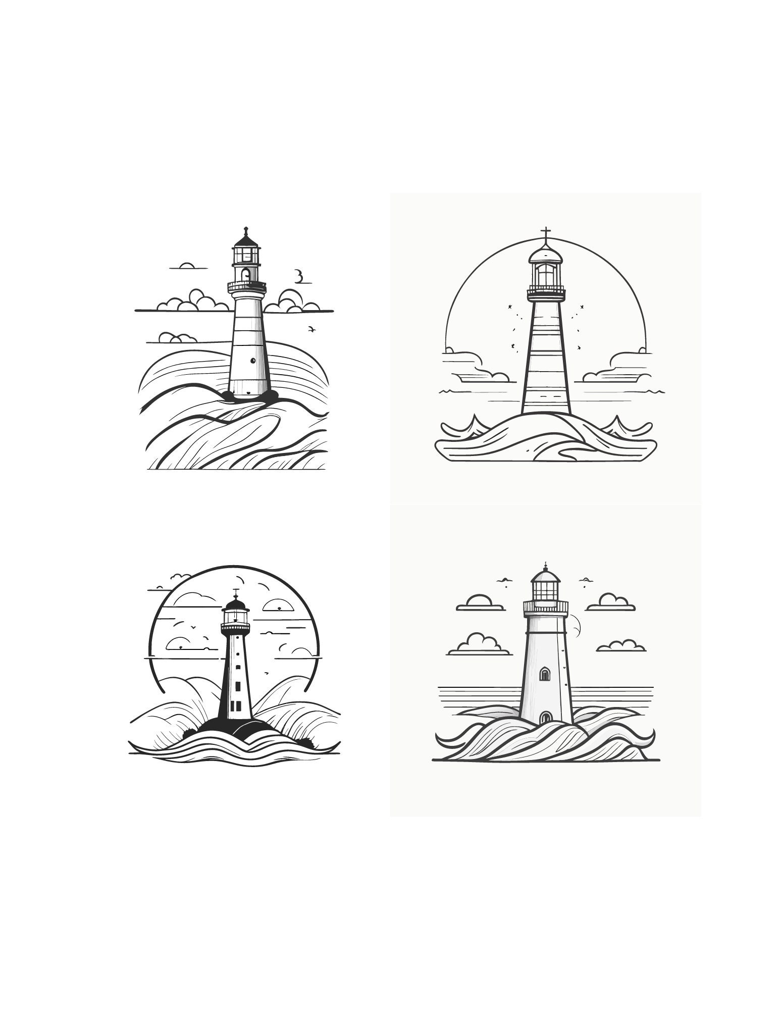 100 Lighthouse SVG, Lighthouse Silhouette SVG, Ocean SVG, Sea Svg ...