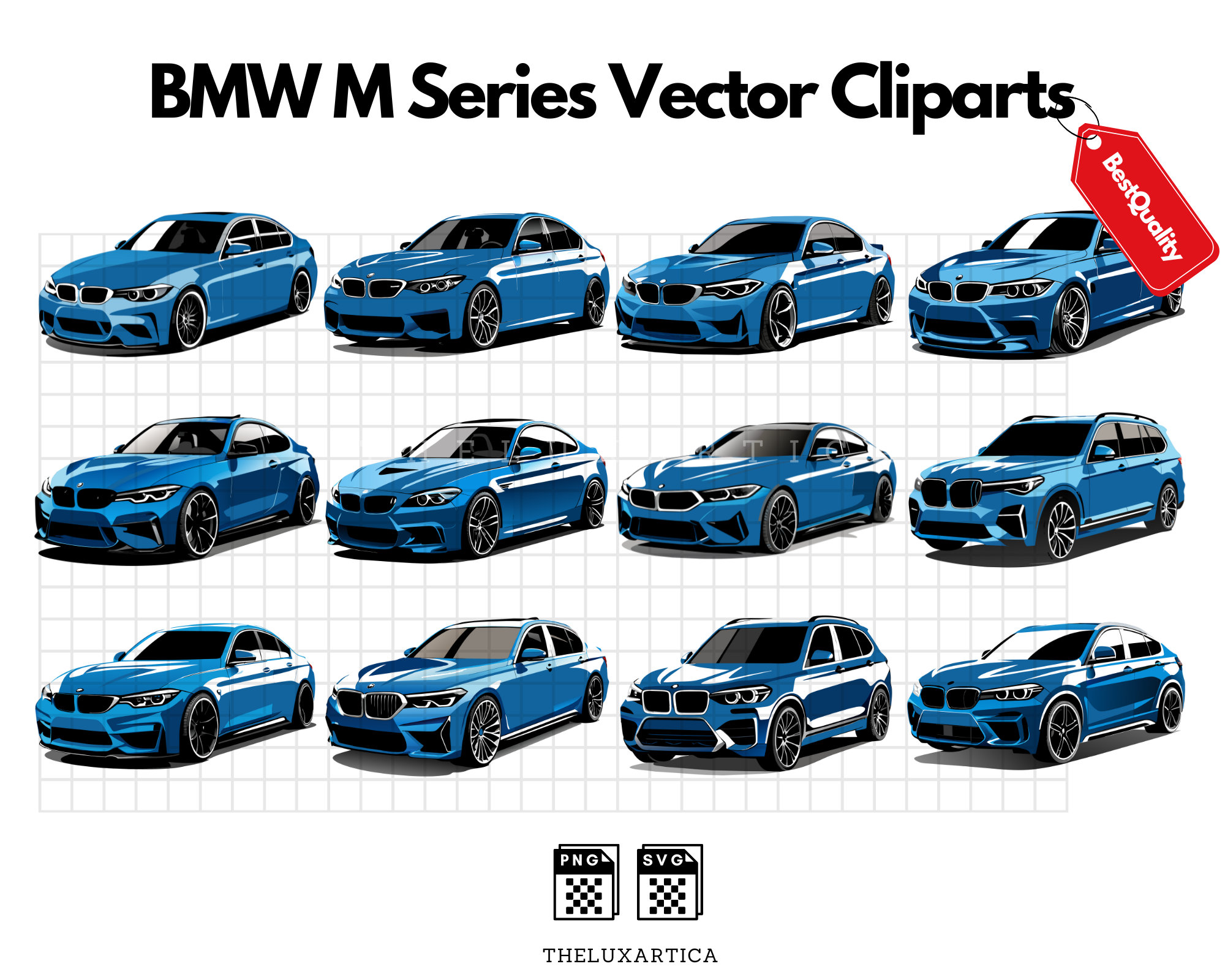 Vector Illustrations the BMW M Series Face-lifted Vector Clipart SVG ...