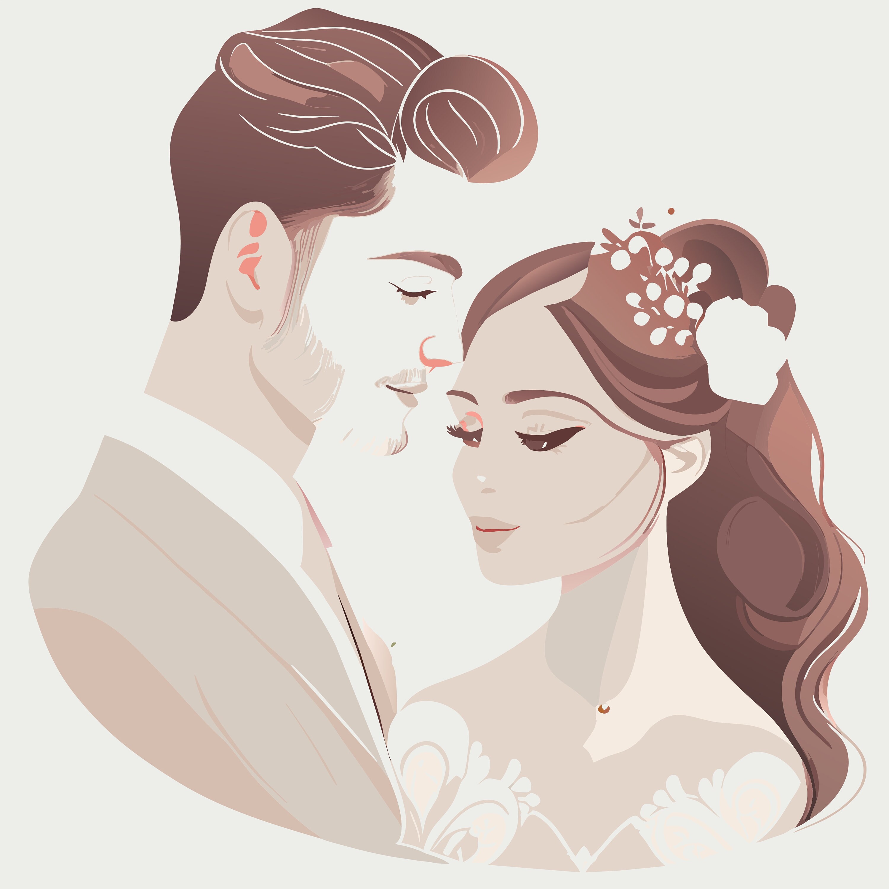 2 Wedding Silhouette SVG Bundle Bride Svg Groom Bridal - Etsy