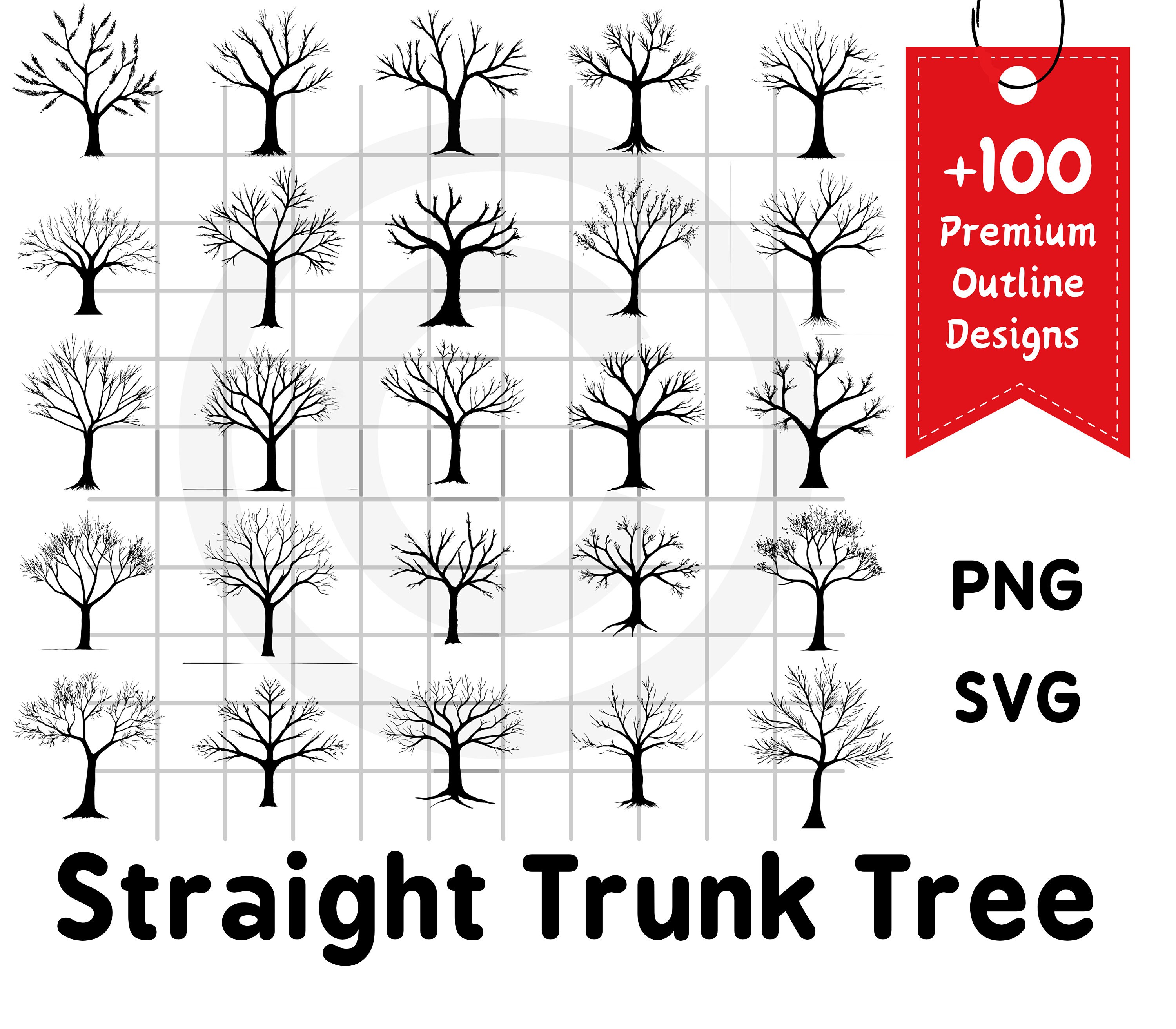 100 TREE SILHOUETTE SVG Bundle, Tree Cut Files for Cricut, Forest Svg ...