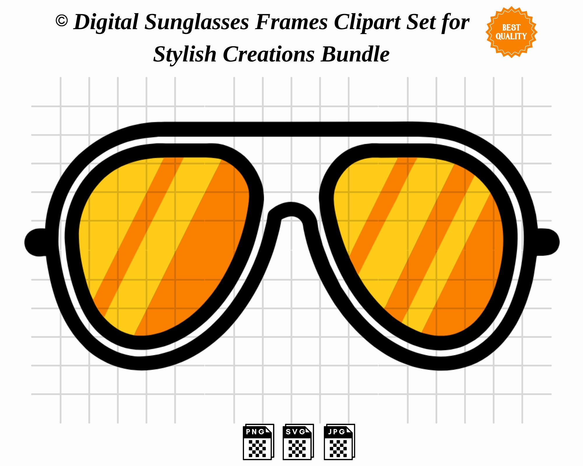 Digital Sunglasses Frames Clipart Set for Stylish Creations Bundle ...