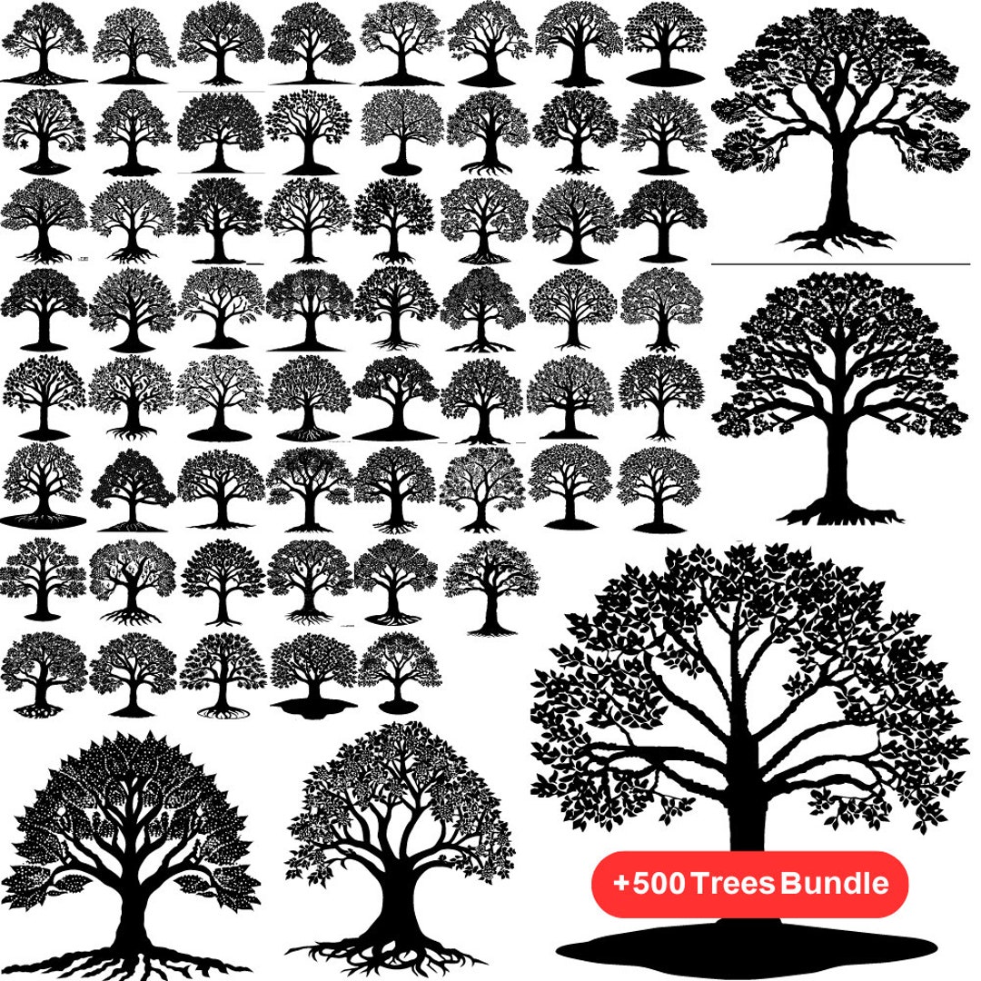 Massive Trees Bundle Cut Files for Cricut Svg, Bundle, Tree Clipart ...