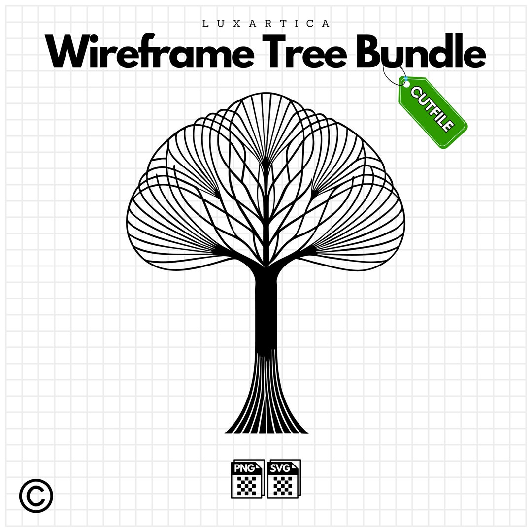 30 Wireframe Tree Bundle, Tree Cut Files for Cricut, Minimalistic Tree ...