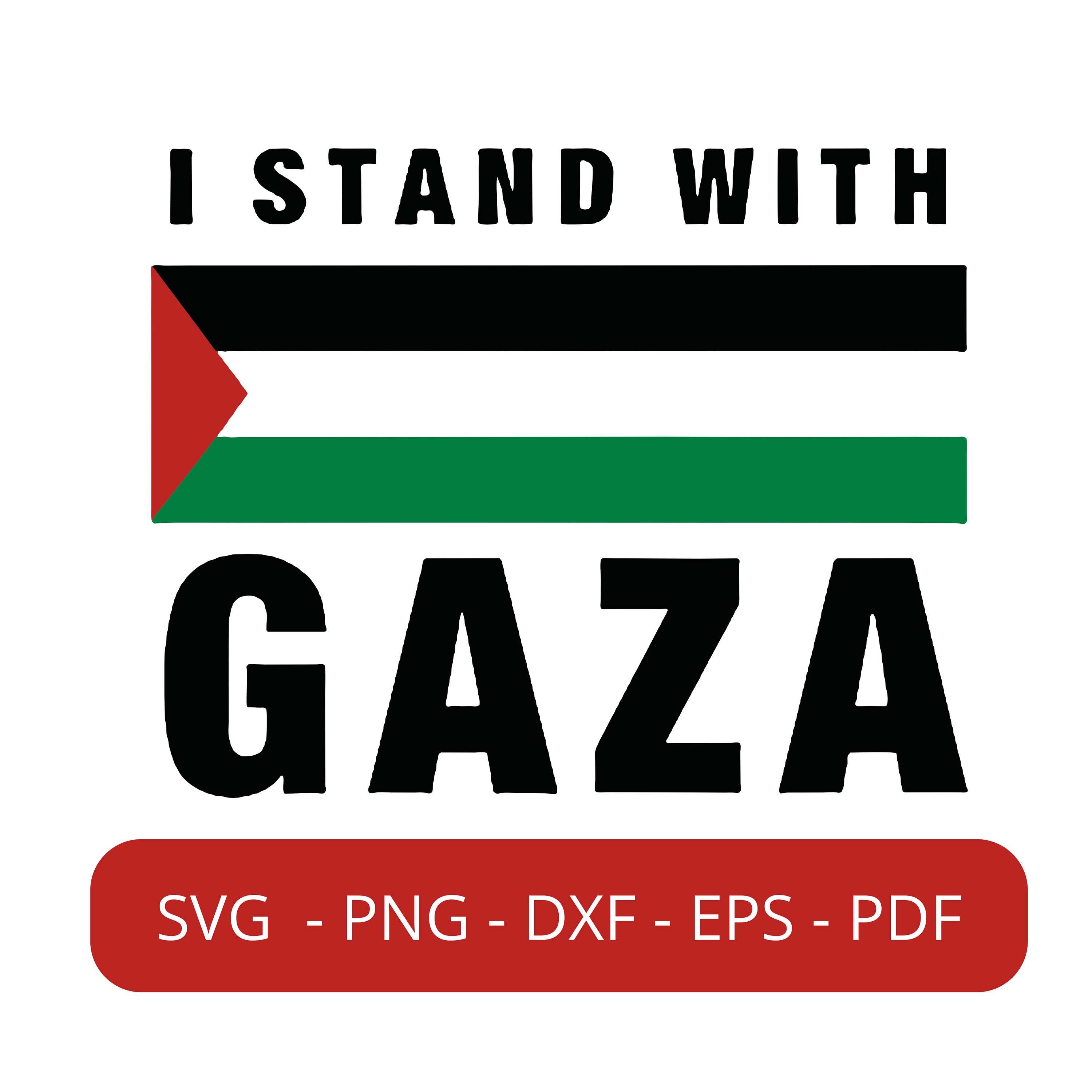 Stand With Gaza Design Vector Clipart in Svg, Png, Dxf, Pdf, Eps - Etsy
