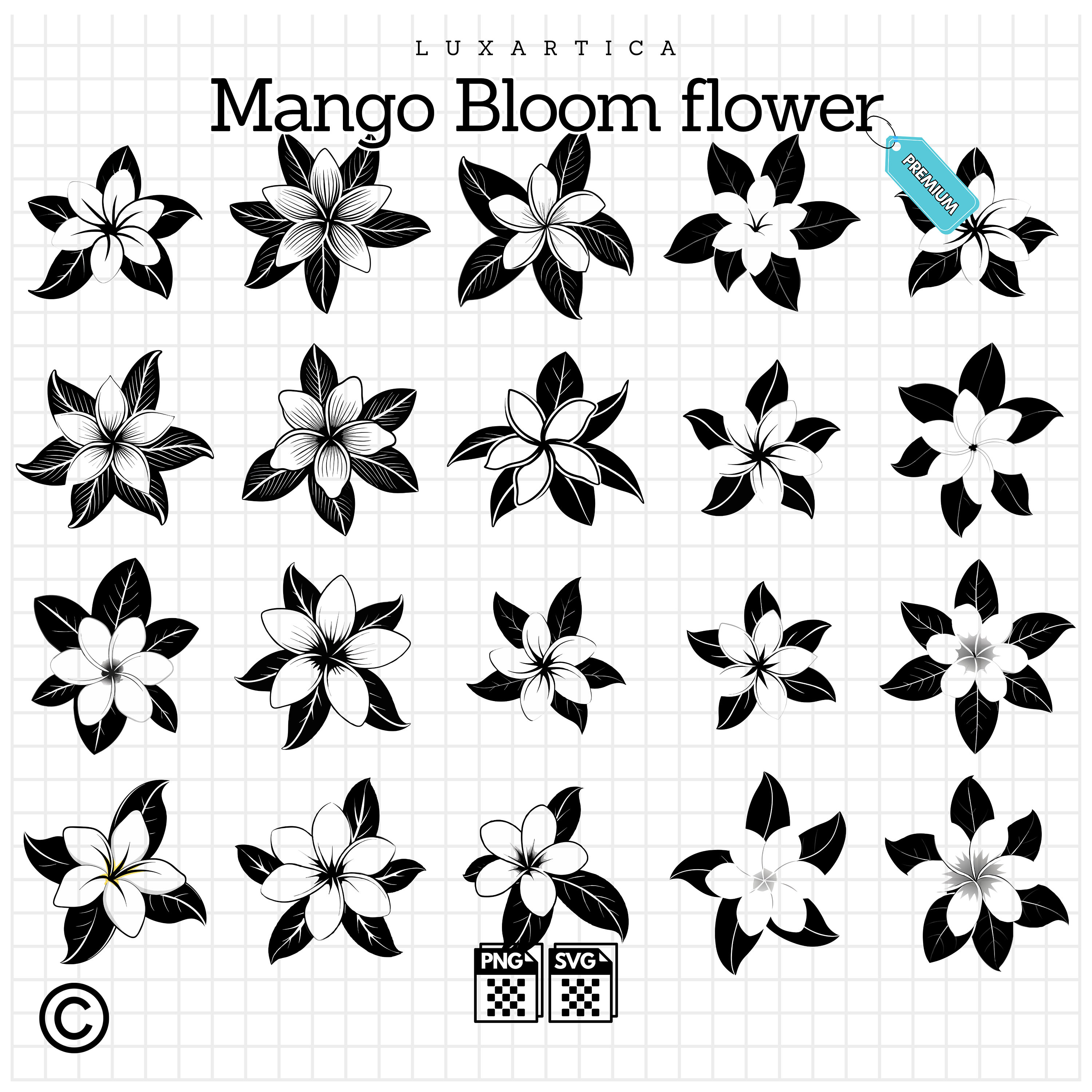 20 Mango Bloom Bundle , Floral Svg Files , Flower Cut File , Floral Svg ...