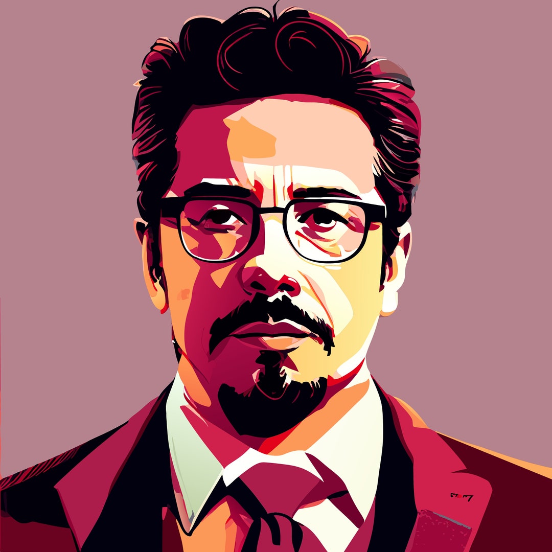 Robert Downey Jr Vector Clipart Printable Artwork in SVG - Etsy