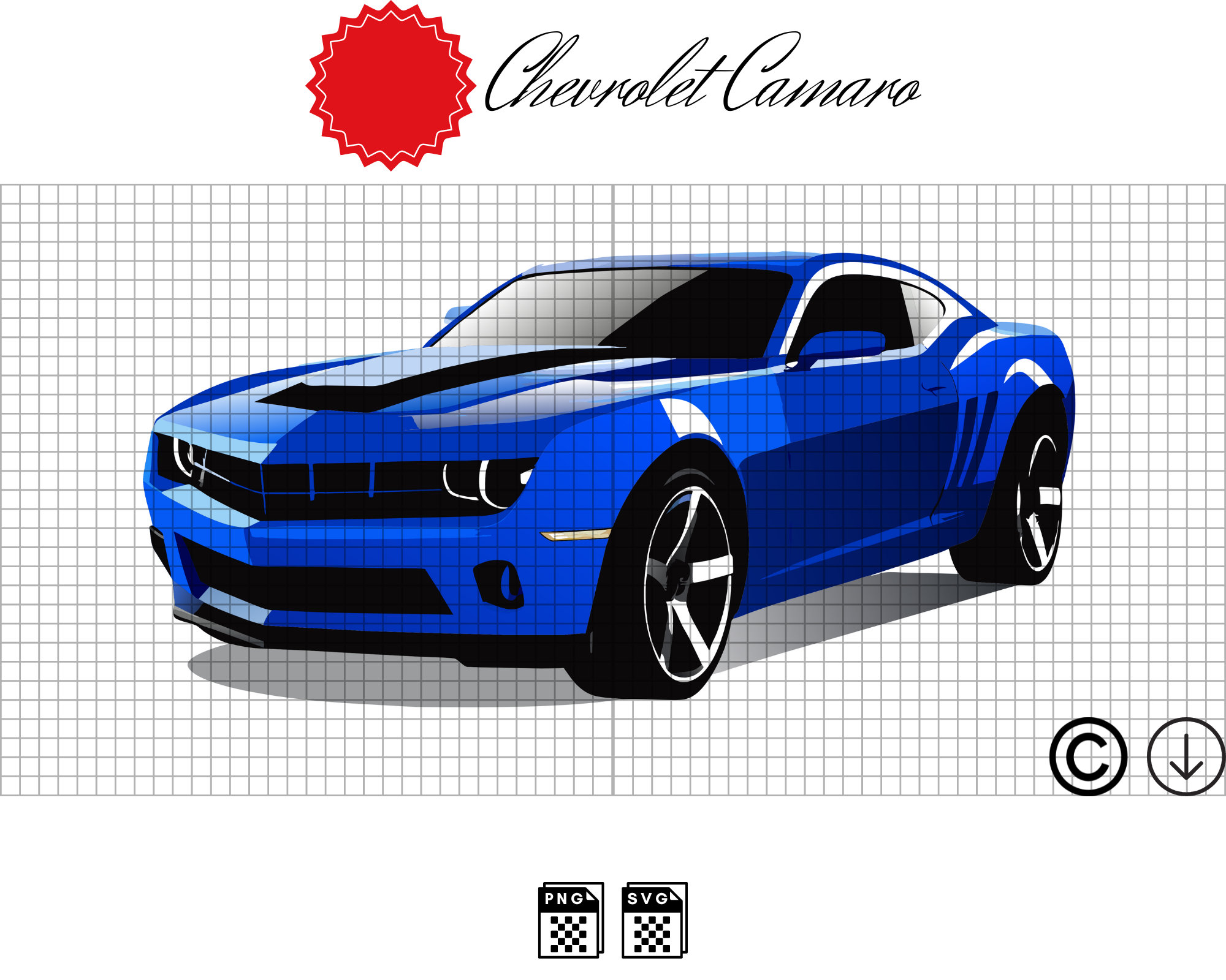 Vector Illustrations Set of Chevrolet Camaro 15 Premium Clip Arts ...