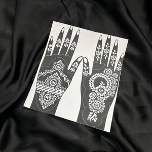 Henna Stencil: X2 Hands mixed Design - Etsy