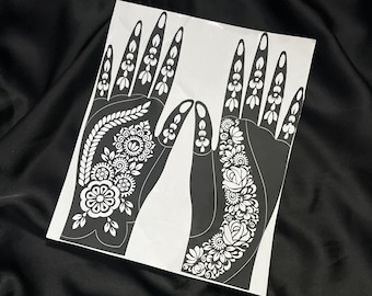 Henna Stencil: X2 Hands (mixed Design) - Etsy