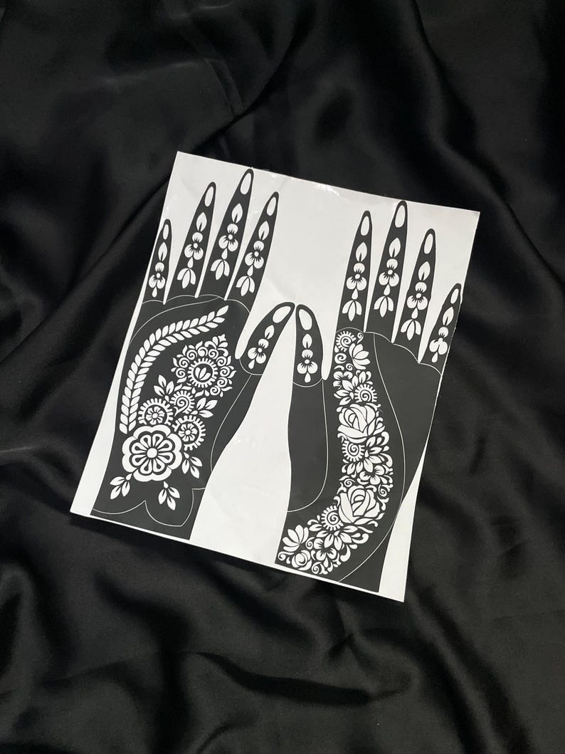 Henna Stencil: X2 Hands mixed Design - Etsy