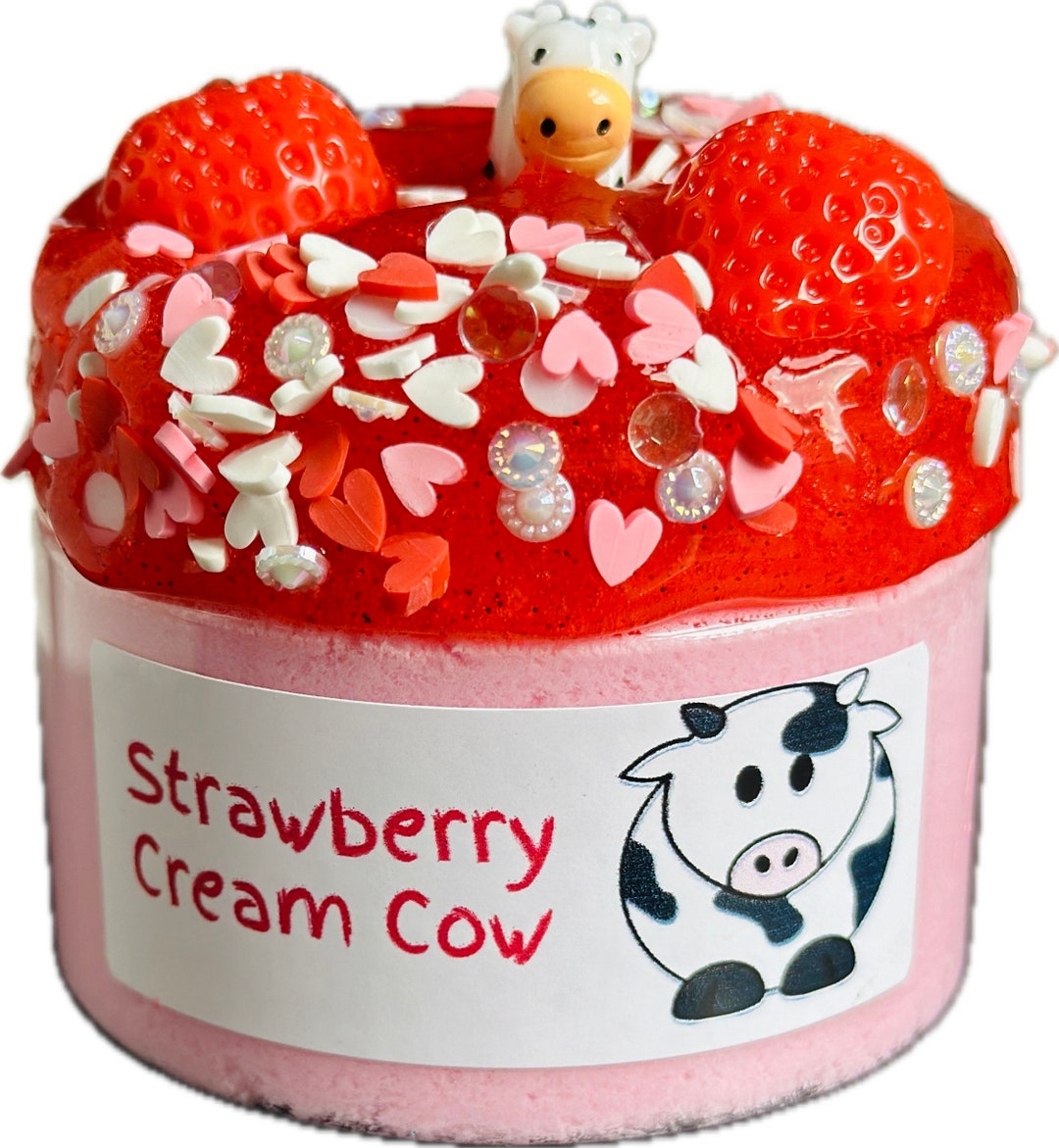 Strawberry Cream Cow Slime - Etsy