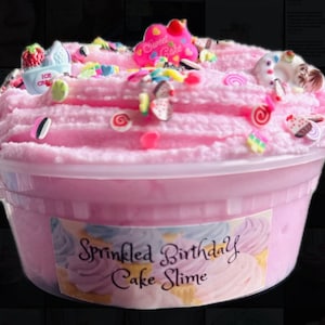 Sprinkled Birthday Cake Slime - Etsy