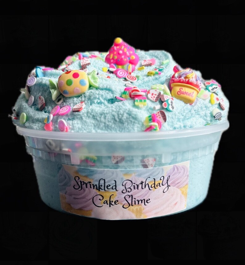 8 Oz. - Blue Sprinkled Birthday Cake Slime - Etsy