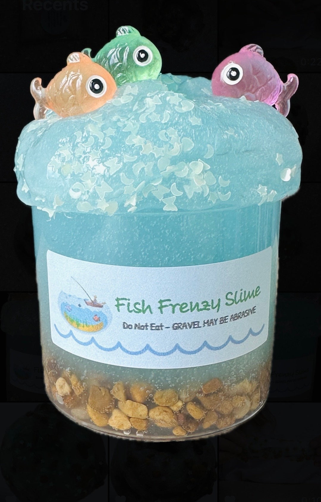 Fish Frenzy Gravel Slime glows in the Dark - Etsy