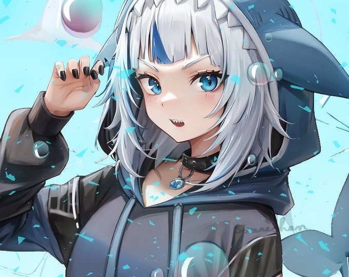 Gawr Gawr Gura Fanart Print A5,A4 - Etsy