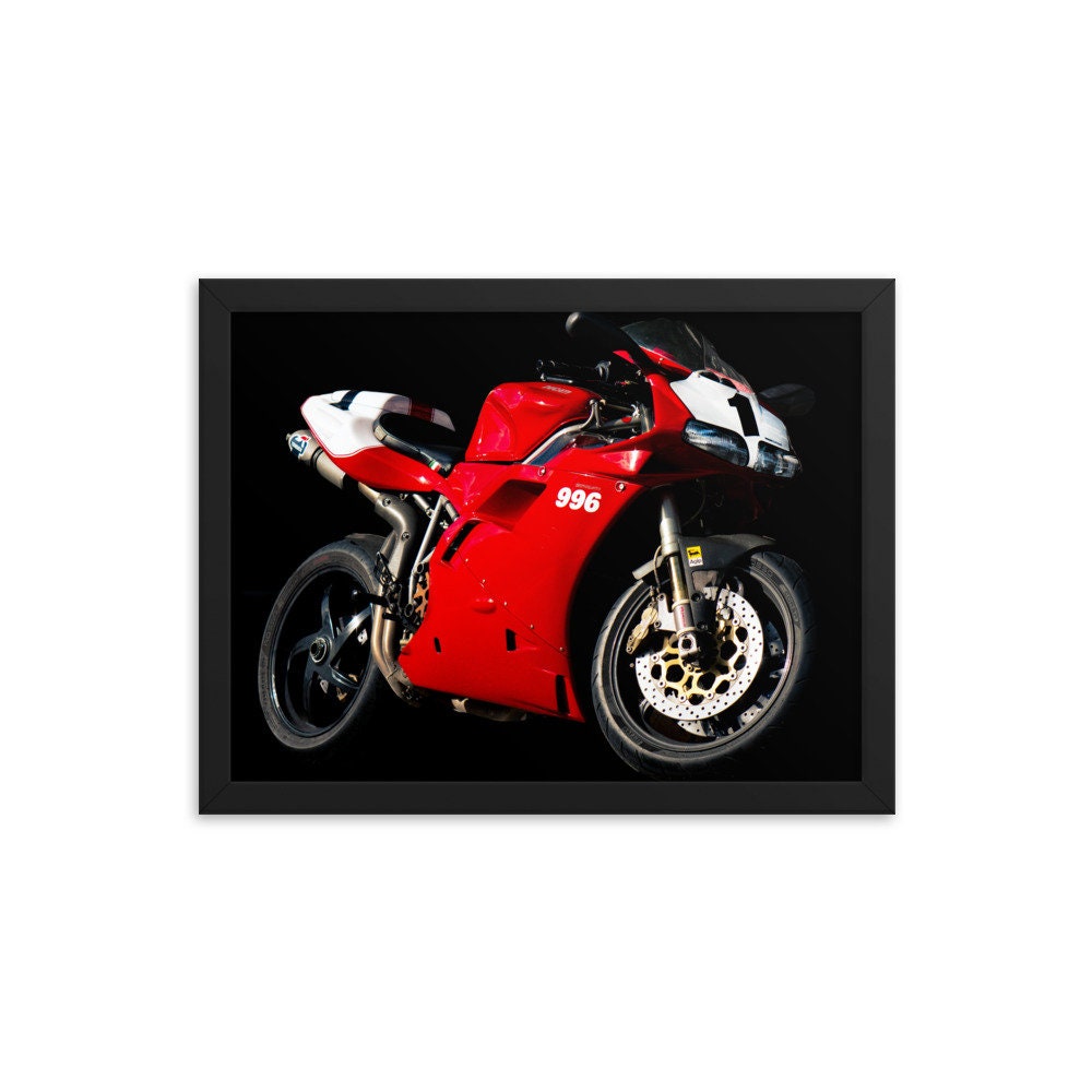 Framed Motorcycle Poster Red Ducati Sport Bike - Etsy