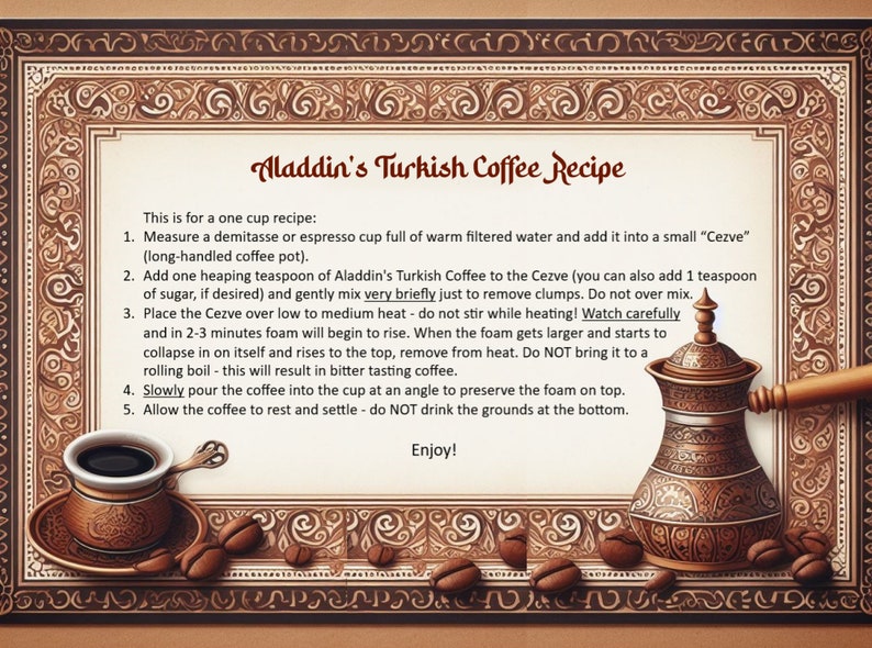 TURKISH Coffee Try a New Coffee Adventure, Traditional 100% Arabica ...