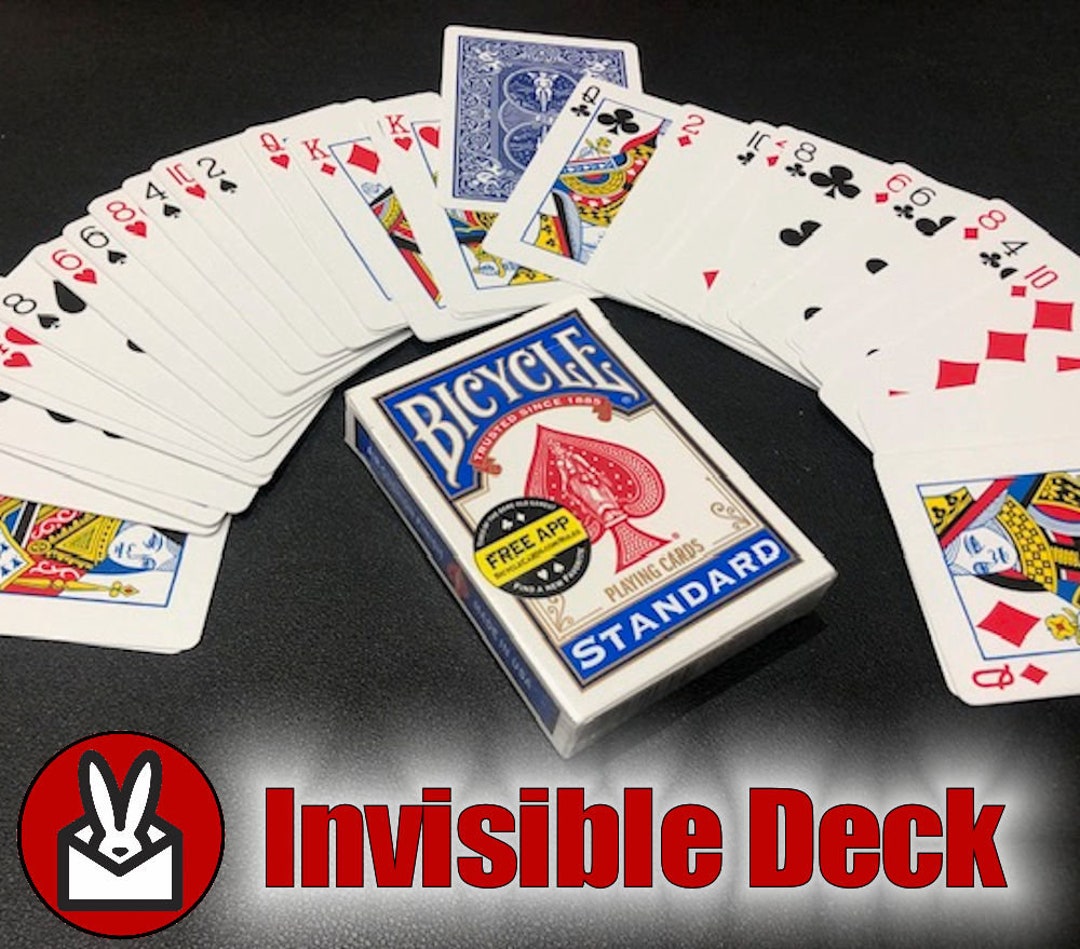 INVISIBLE DECK Mental Magic Card Trick Roughed Gimmicked Bicycle Deck ...