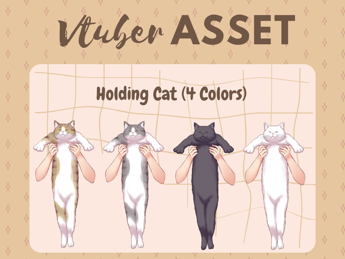 Vtuber Asset Hand Asset Holding Cat 4 Colors/varations - Etsy Canada