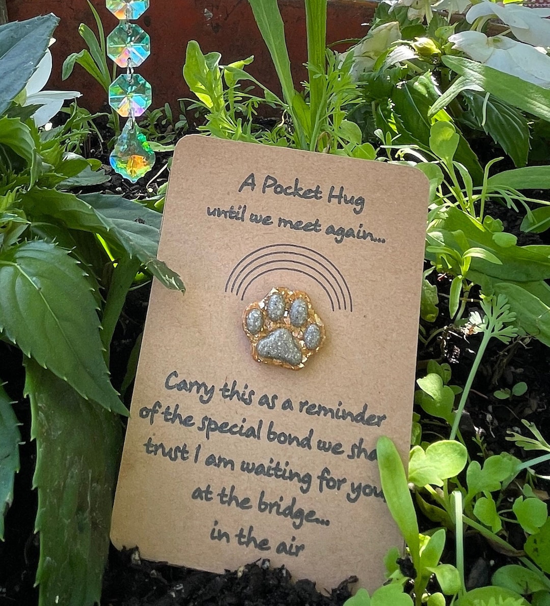 Handmade Pet Ashes Pocket Hug / Rainbow Bridge Gift for Pet Loss / Personalized Pet Memorial ...
