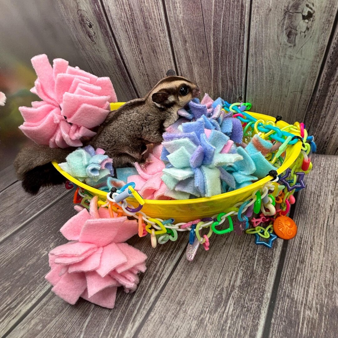 Improved Sugar Glider Safe Fleece Pom Poms / Exotic Pet Toys / Small ...
