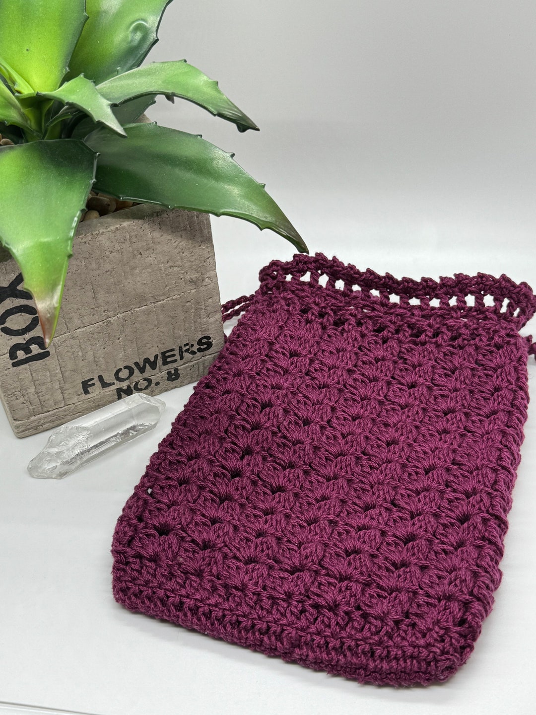 Crochet Drawstring Bag, Oracle Deck or Tarot Card Storage - Etsy