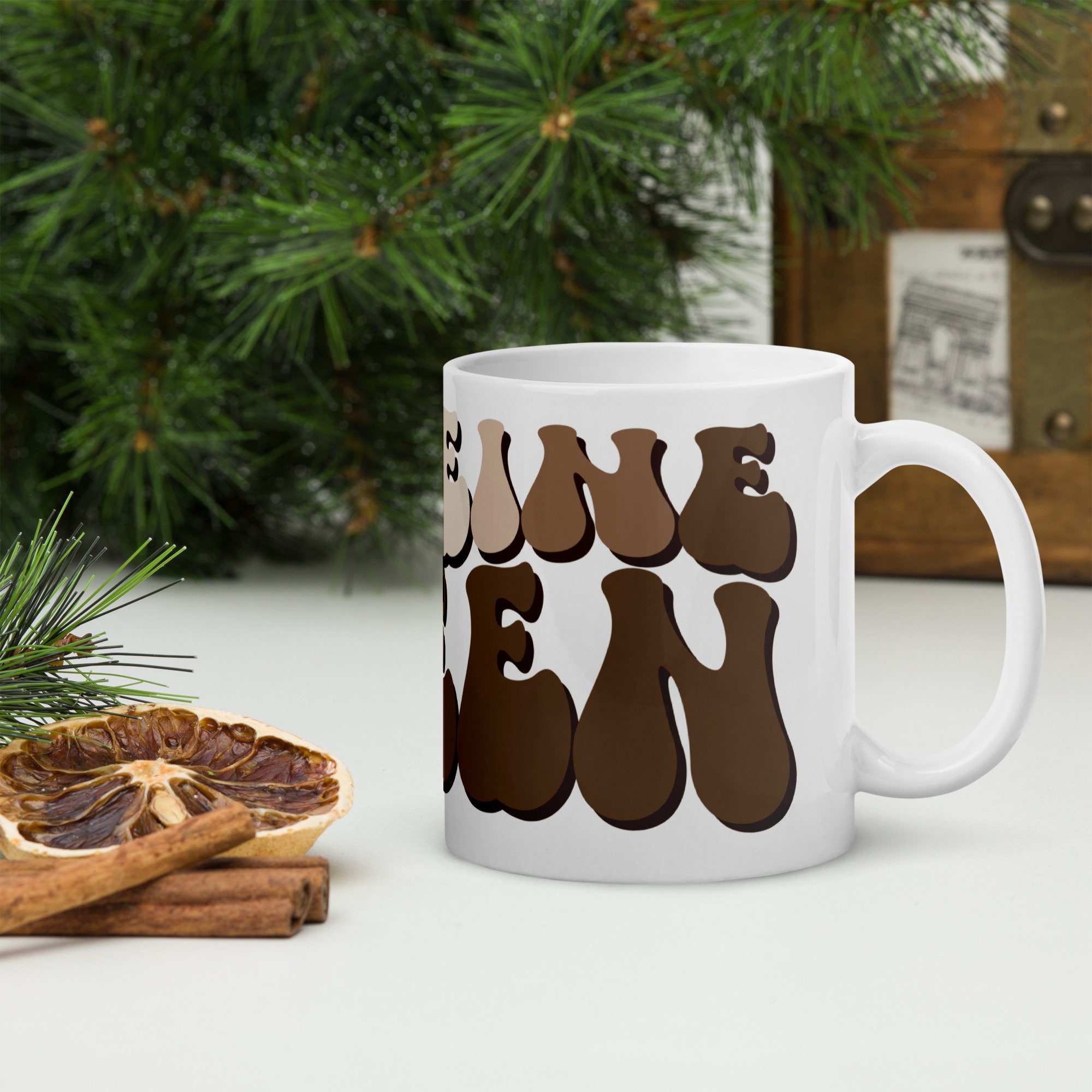 Caffeine Queen Mug Retro Coffee or Hot Cocoa Mug Stay Caffeinated ...