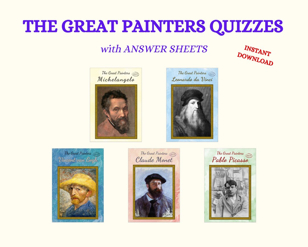 The Great Painters Quizzes, Learning, Educational, Family Reunion Games ...