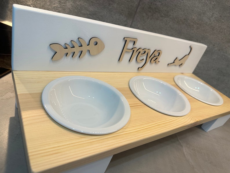 Personalized Cat Buffet Name Stand for Bowls Bar for Cats - Etsy
