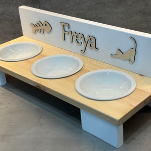 Personalized Cat Buffet Name Stand for Bowls Bar for Cats - Etsy