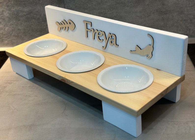 Personalized Cat Buffet Name Stand for Bowls Bar for Cats - Etsy