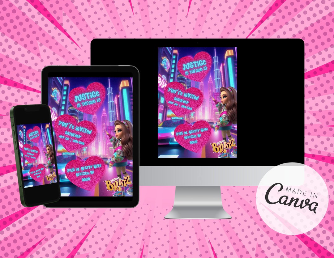 Bratz Invitation Bratz Doll Bratz Party Invitation Bratz Birthday Party ...