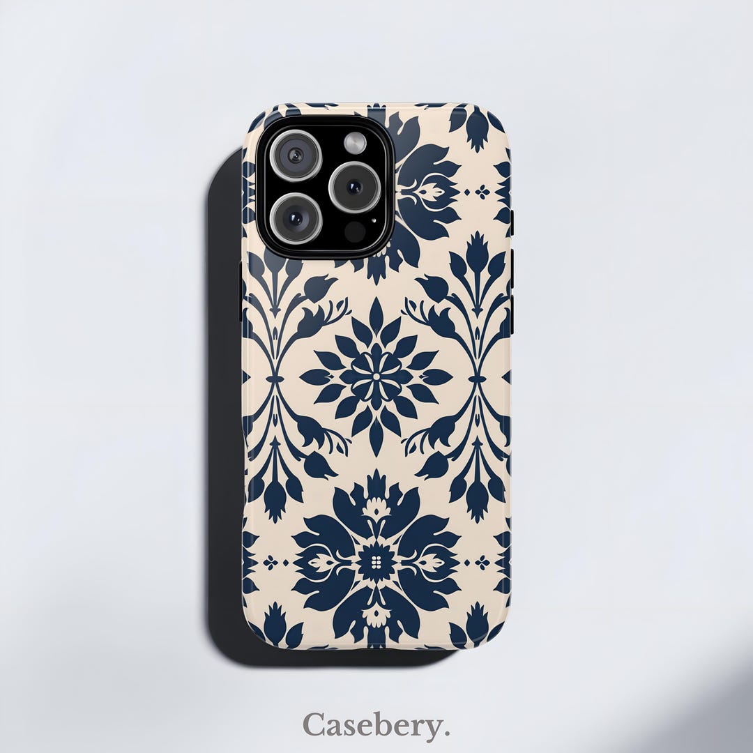 Fancy Floral Motifs Cell Phone Case Designed for iPhone 8, X, 11 ,12 ...