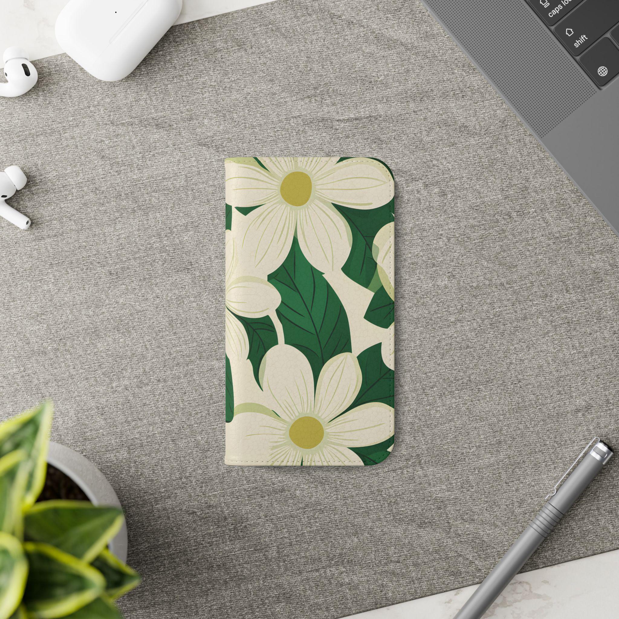 Retro Flower Flip Phone Case for iPhone 11, 12, 13, 14, 15, 16, Pro Max ...