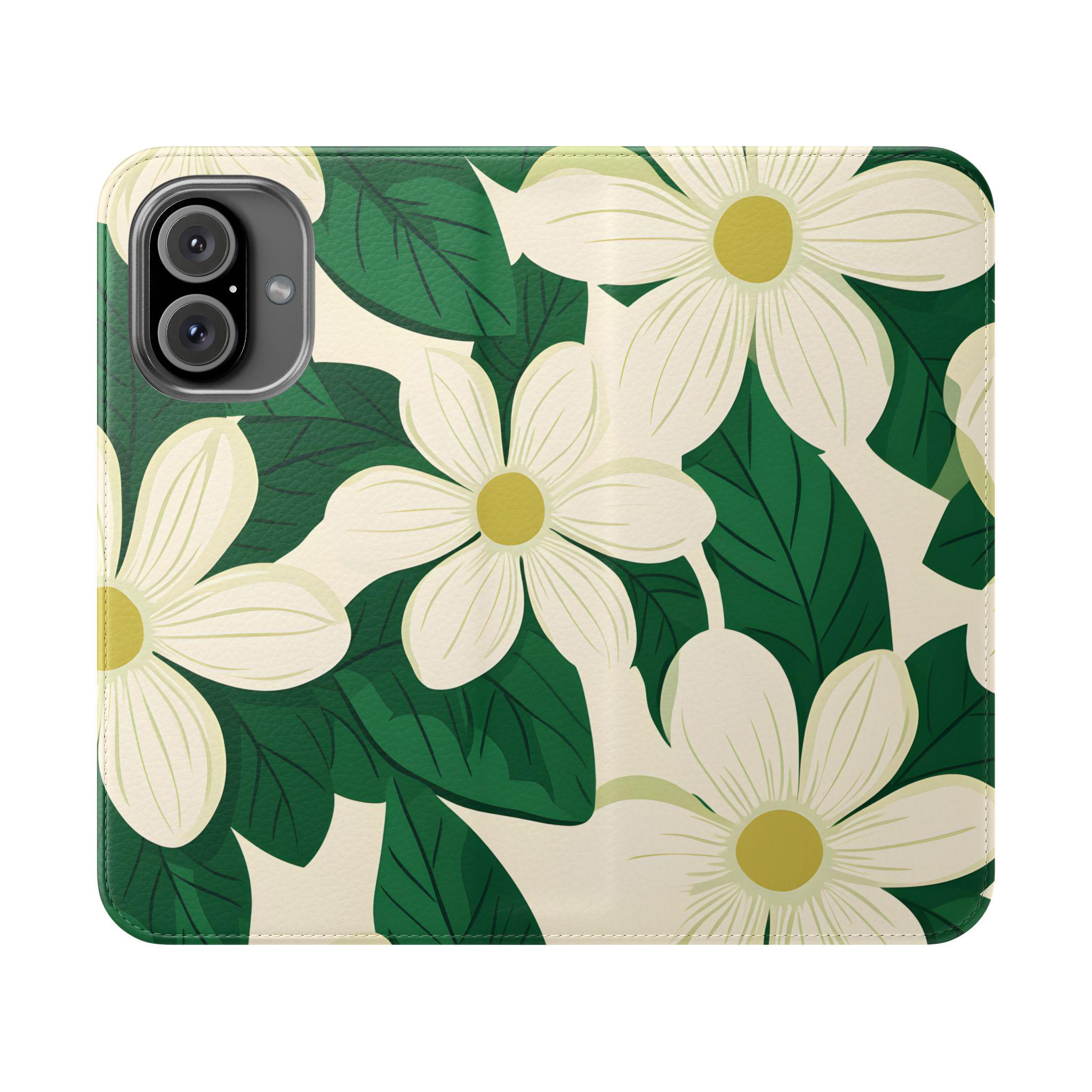 Retro Flower Flip Phone Case for iPhone 11, 12, 13, 14, 15, 16, Pro Max ...
