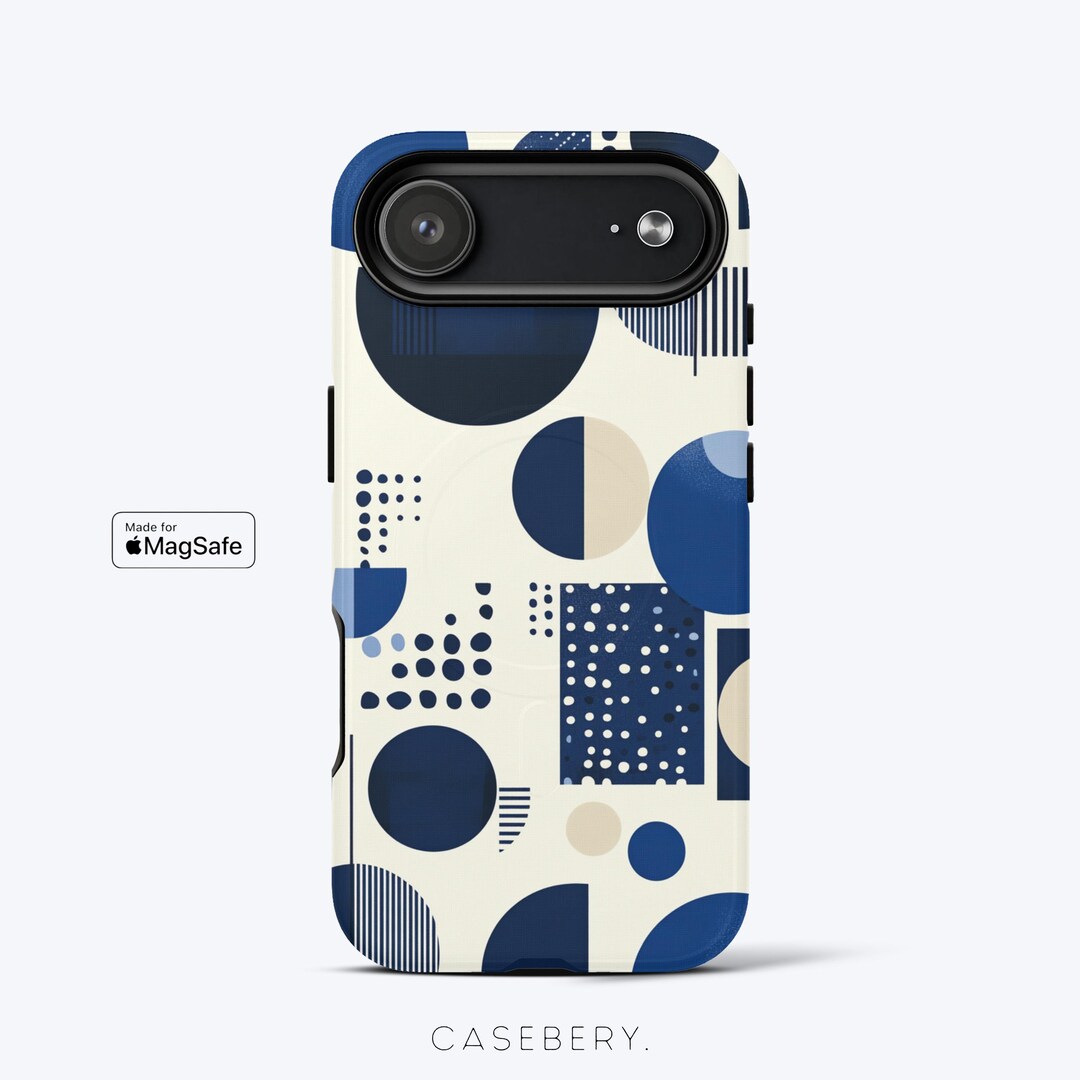 Geometric Shapes Phone Case for Iphone, Magsafe Compatible - Beige and ...