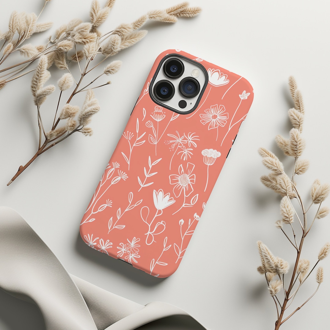 Cute Flowers Phone Case Trendy Coral Floral Designed for iPhone 8, X ...