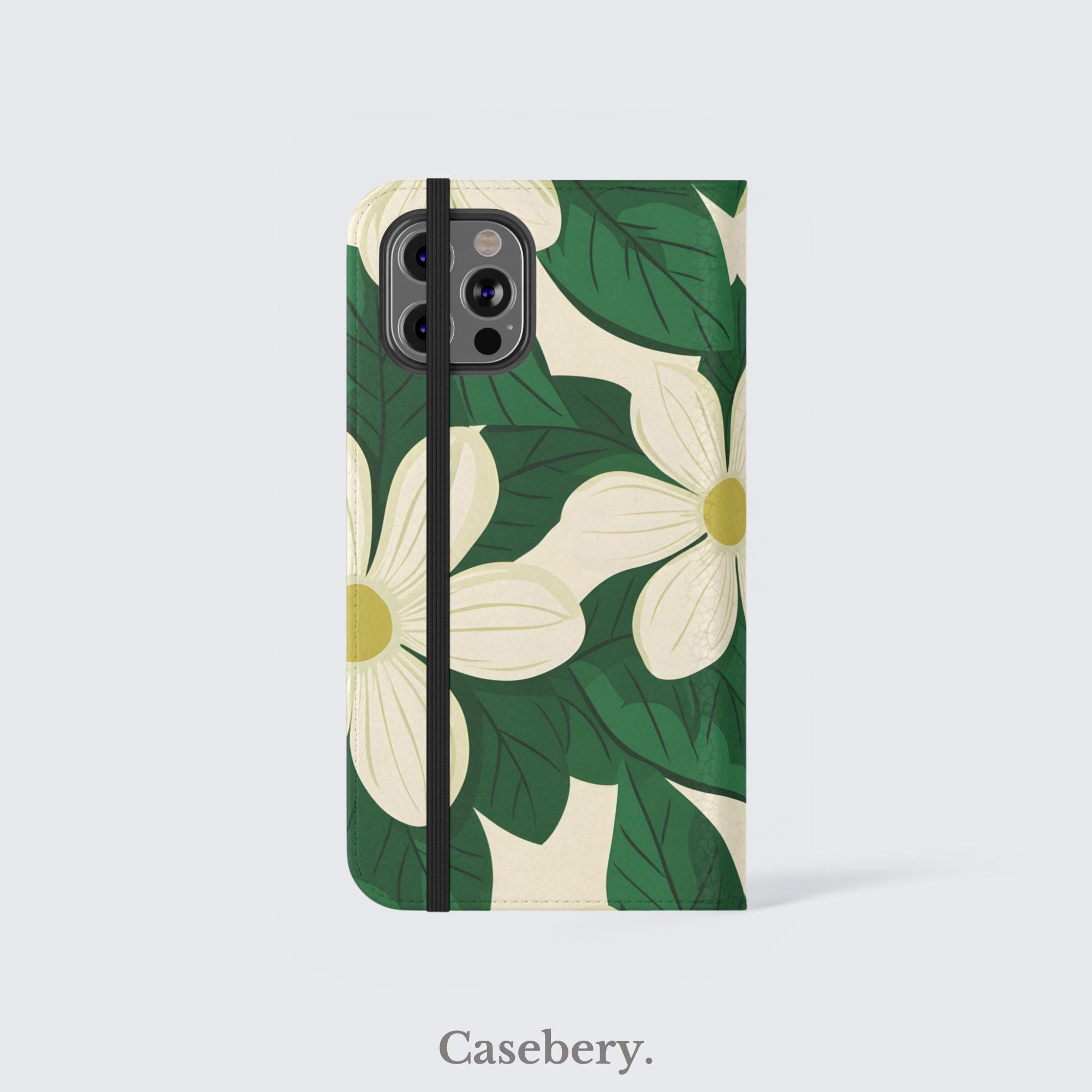 Retro Flower Flip Phone Case for iPhone 11, 12, 13, 14, 15, 16, Pro Max ...