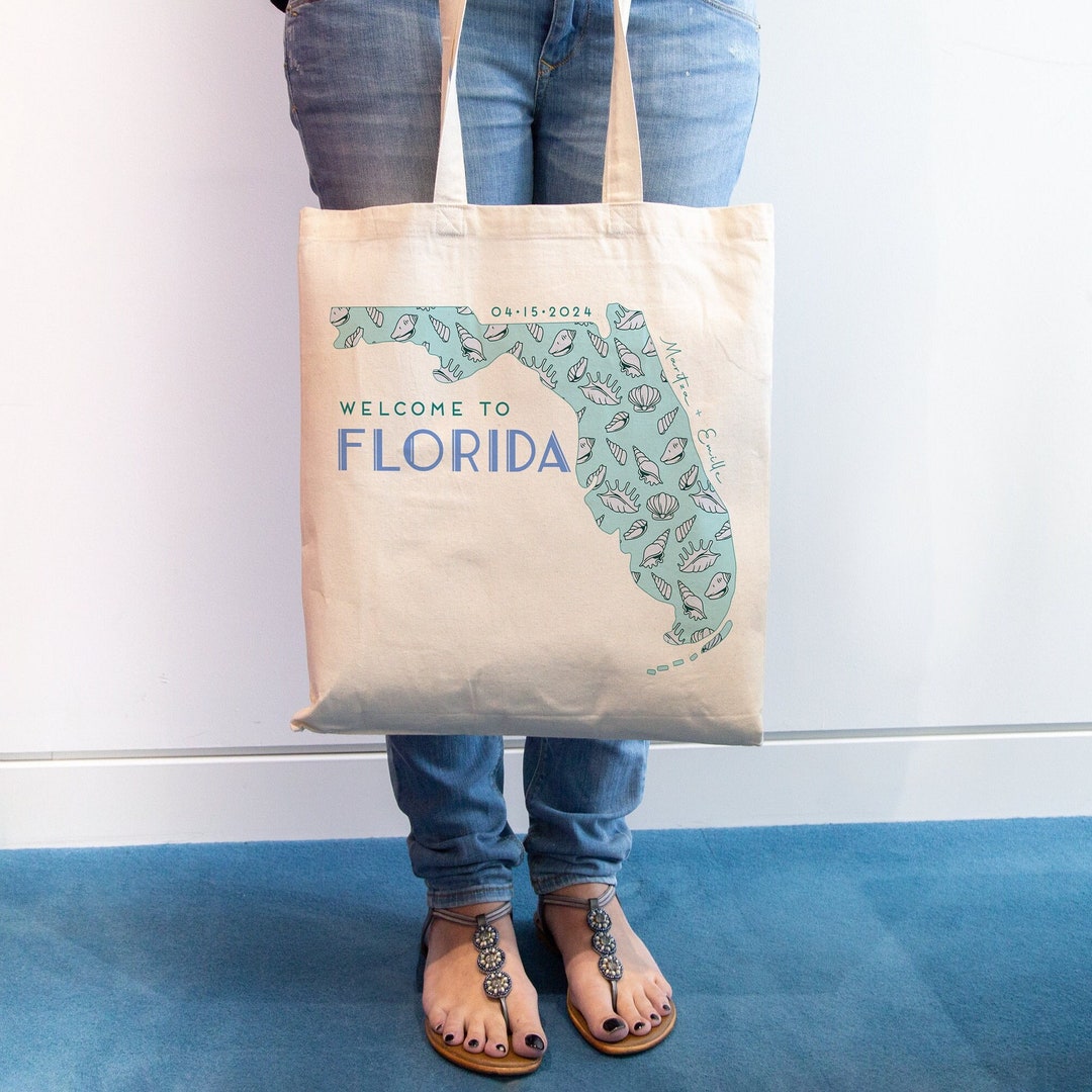 Custom Welcome Tote Bag | Florida Welcome Tote | Destination Wedding ...