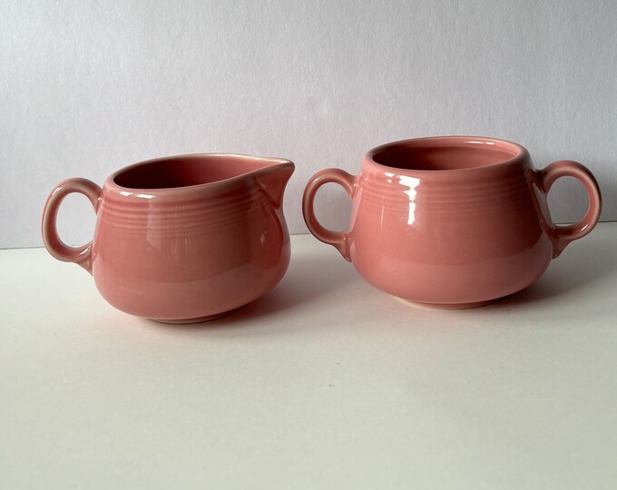 Vintage Fiestaware Rose Cream and Sugar Set (no Lid), Vintage ...