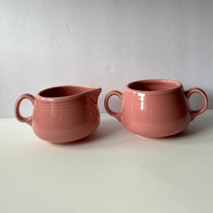 Vintage Fiestaware Rose Cream and Sugar Set (no Lid), Vintage ...