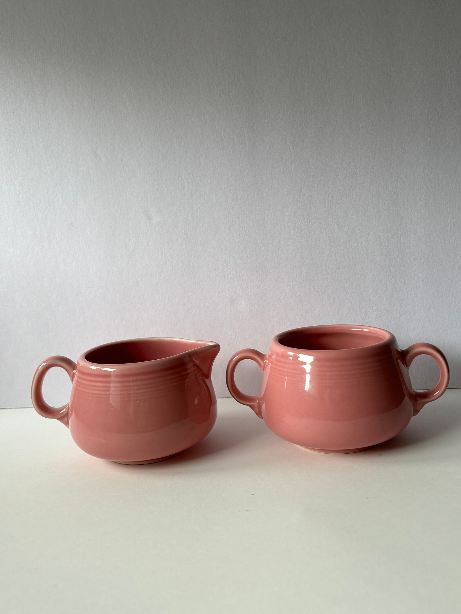 Vintage Fiestaware Rose Cream and Sugar Set (no Lid), Vintage ...