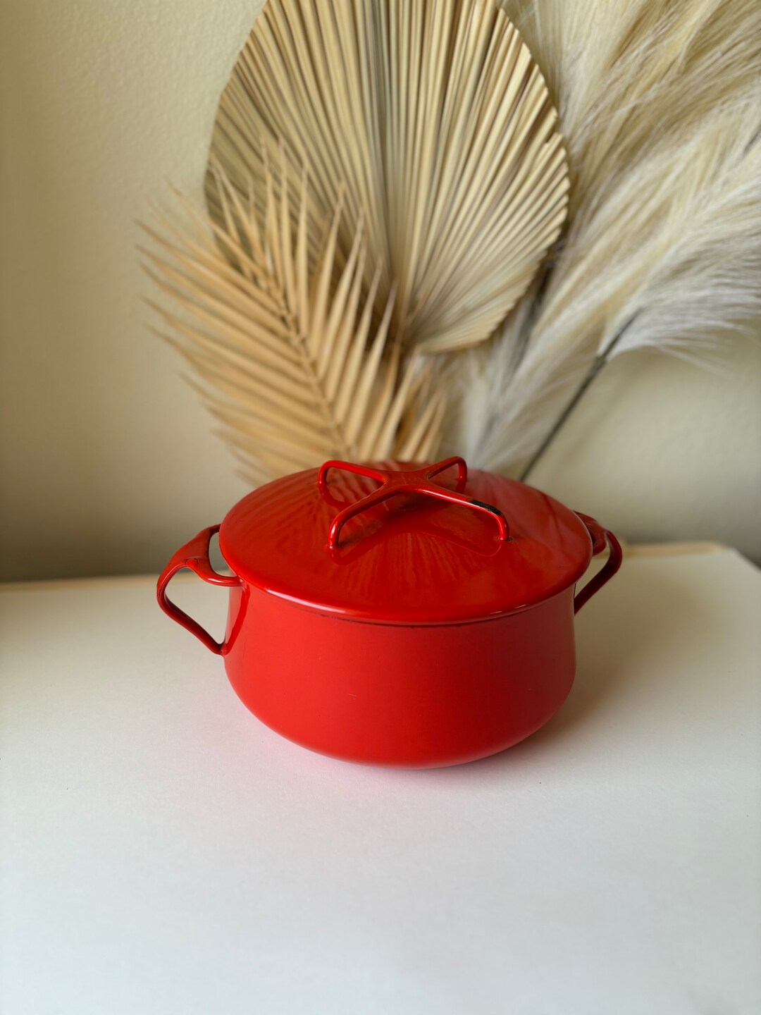 Vintage Red Dansk Enamel Pot, Vintage Dansk, Dansk Cookware, Mid ...