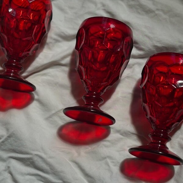 Red Glassware - Etsy