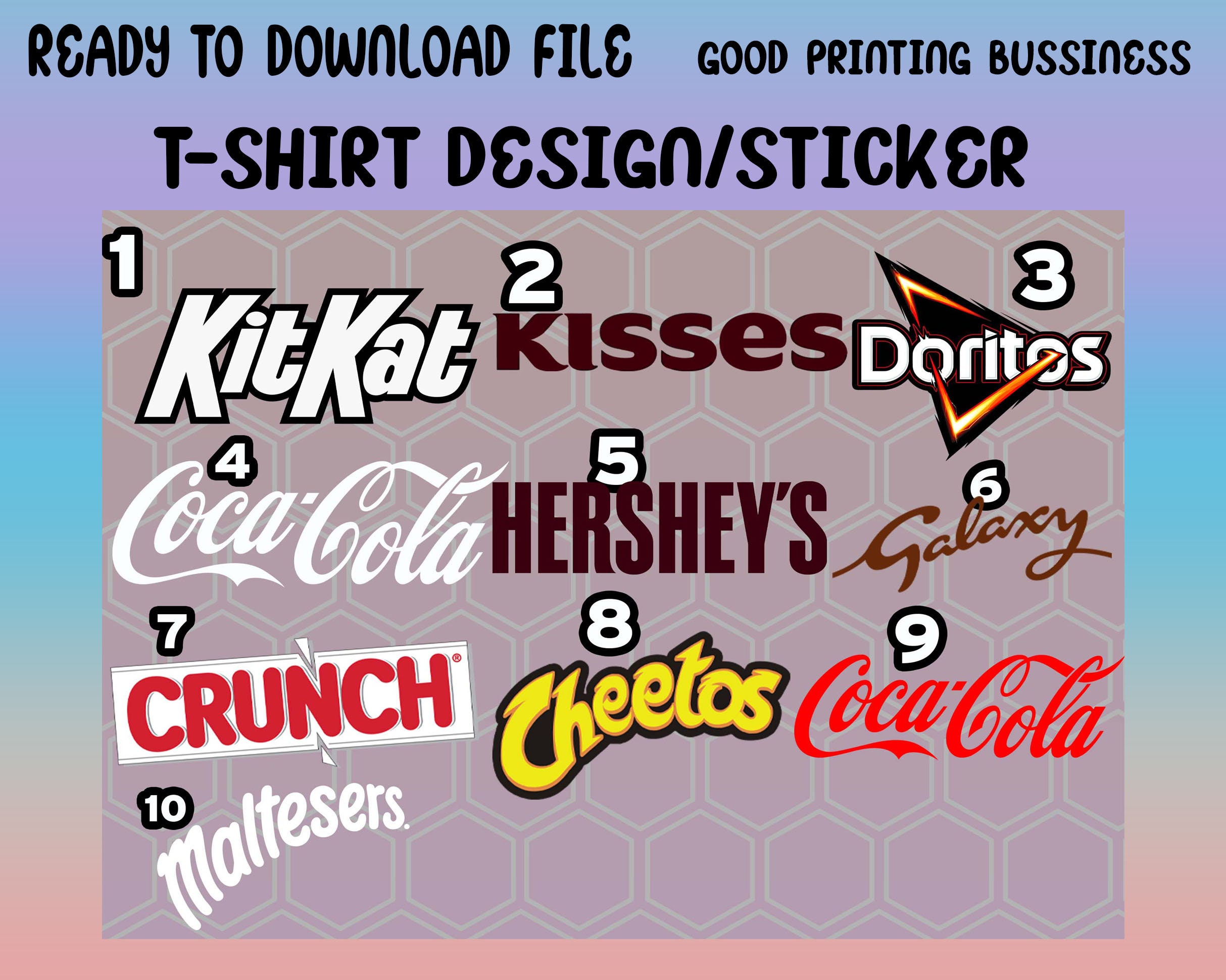 Snacks Chocolate Digital File Design for T-shirt Ready to Download Good ...